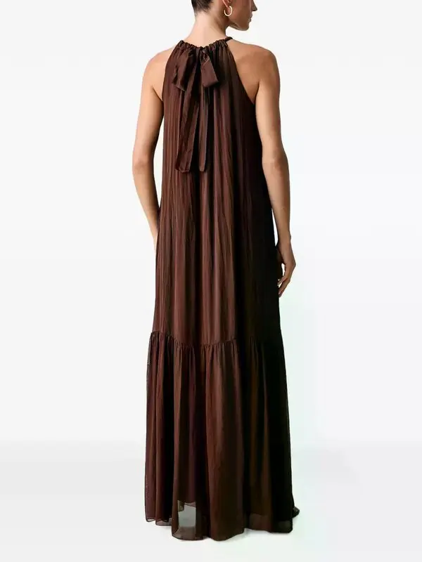 HAVEONE Gathered-neck Tiered Maxi Dress