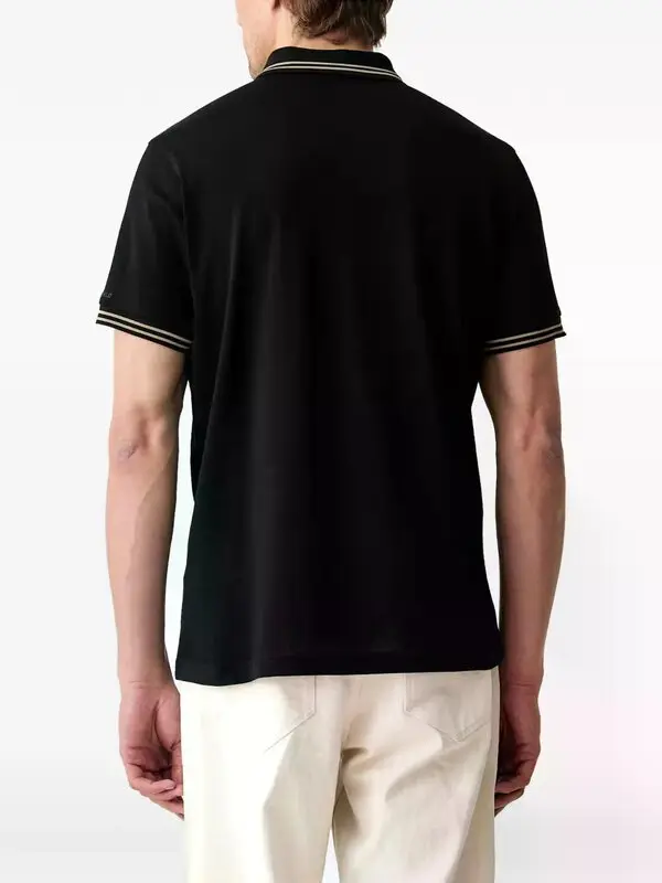 Karl Lagerfeld Zip-fastening Tipped Polo Shirt - Black