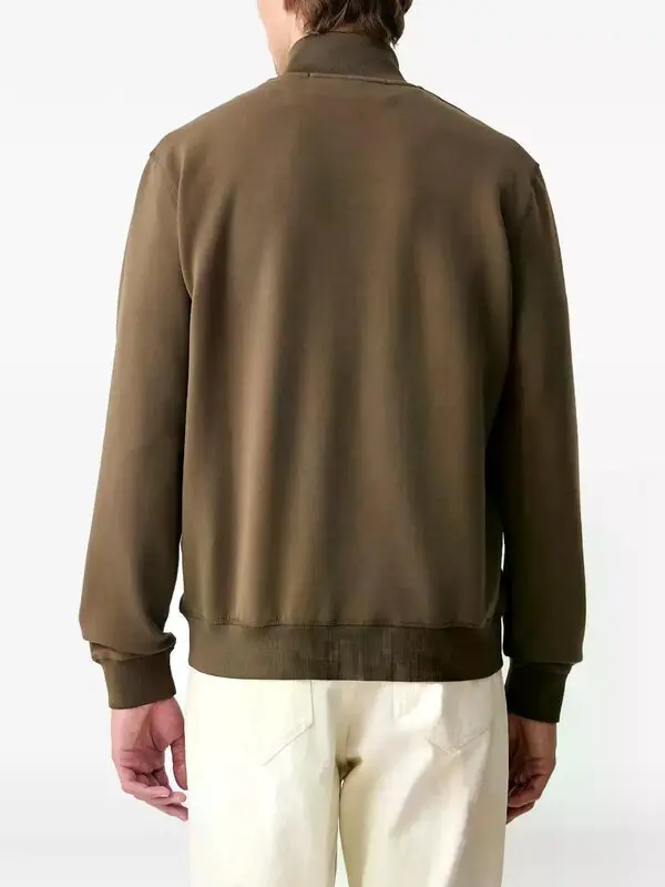 Karl Lagerfeld Logo Plaque Zip-up Sweatshirt