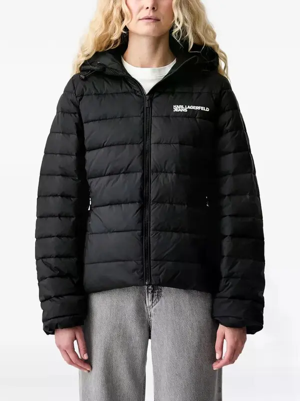 Karl Lagerfeld Hooded Quilted Jacket - Black