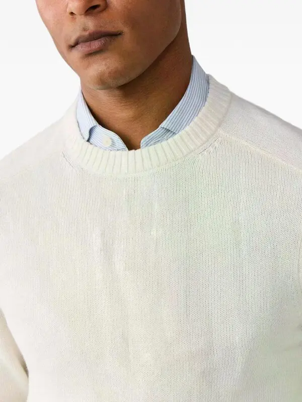 HACKETT LONDON Saddle Crew Cotton Sweater
