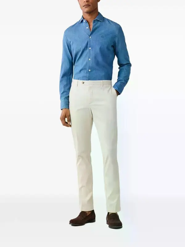 HACKETT LONDON Kent Cutaway-collar Denim Shirt