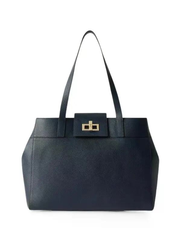 Furla Large Grained-leather Tote Bag - Blue