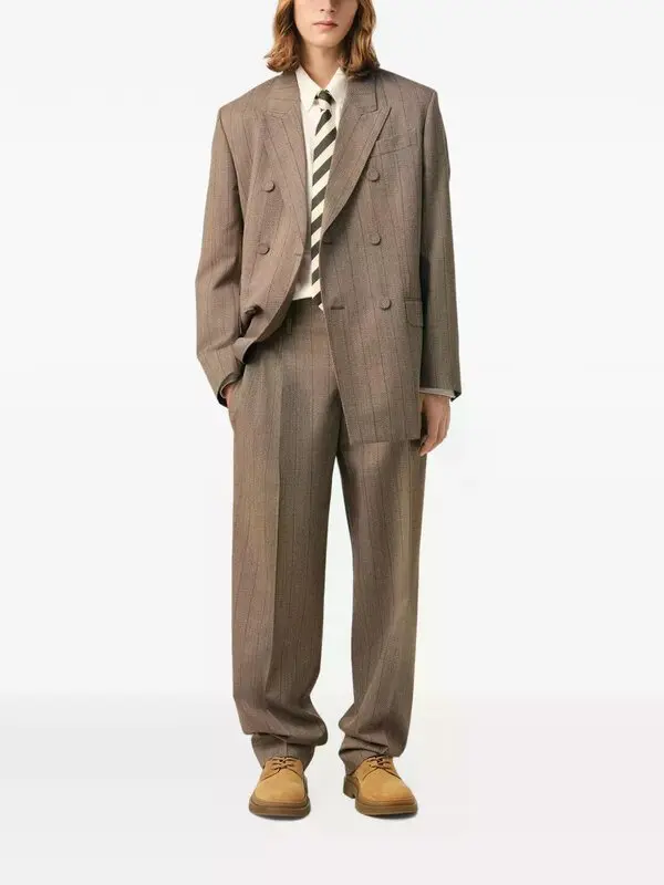 AMI Paris Striped Wool Two-pleats Trousers
