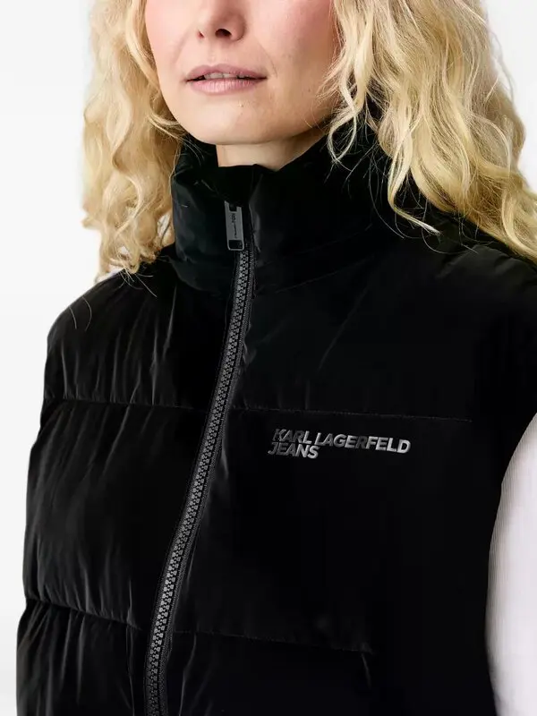 Karl Lagerfeld Hooded Padded Gilet - Black