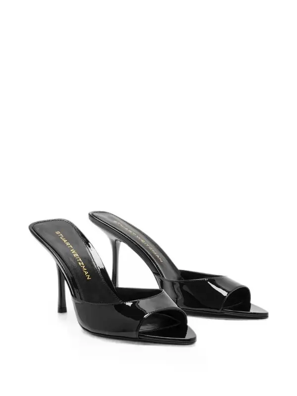 STUART WEITZMAN Patent Finish Slip-on Stiletto Sandals