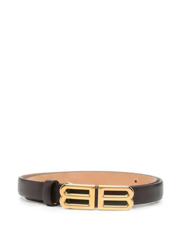 Balenciaga Bolero Bb Logo-buckle Leather Belt - Brown