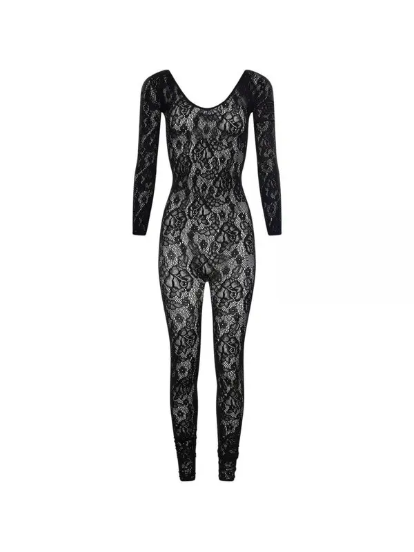 Wolford Floral-lace Semi-sheer Jumpsuit - Black