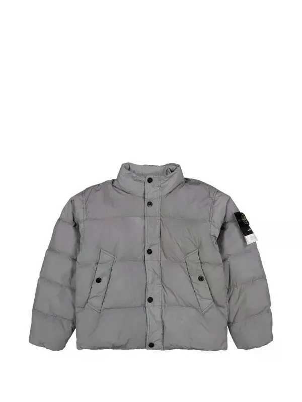 Stone Island Garment Dyed Crinkle Reps Ny Down Jacket With Wind Resistance - Grey