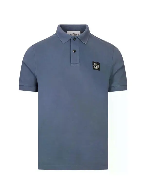 Stone Island Logo-patch Polo Shirt - Blue