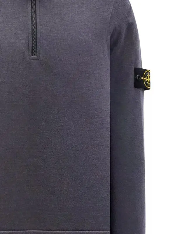 Stone Island Logo-patch Quarter-zip Sweater