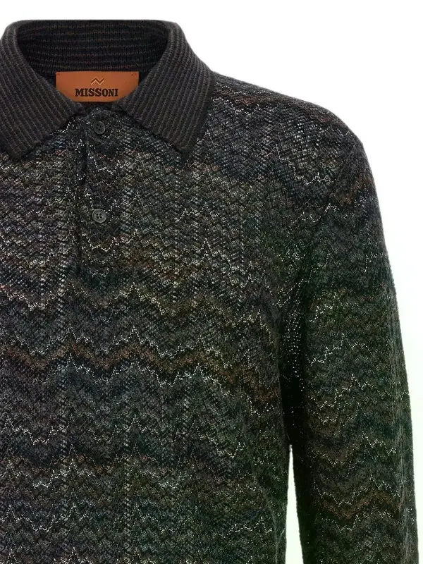 Missoni Zigzag-knit Polo Shirt