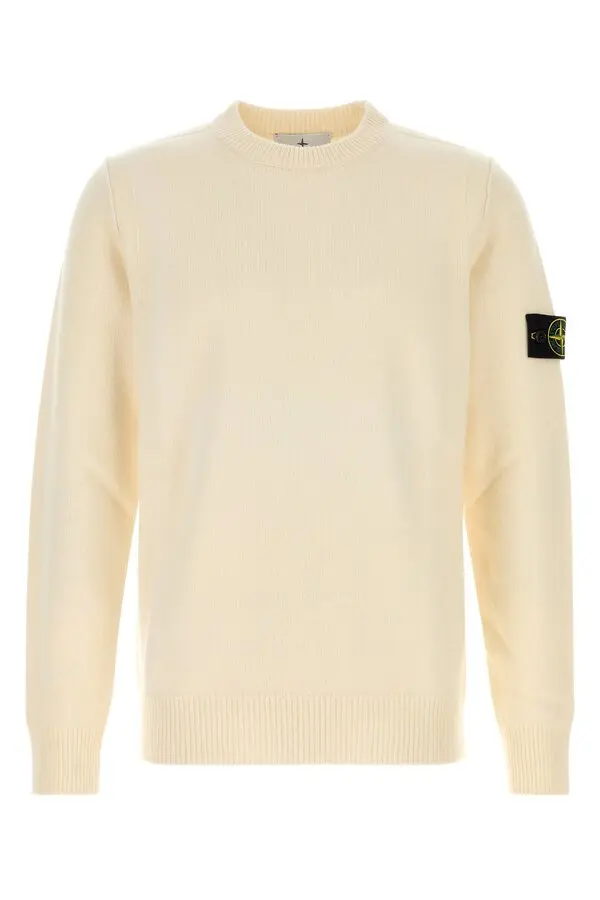Stone Island Ivory Wool Blend Sweater