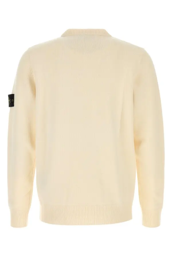 Stone Island Ivory Wool Blend Sweater