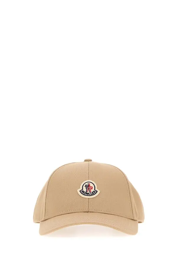 Moncler Beige Cotton Baseball Cap - Light Brown