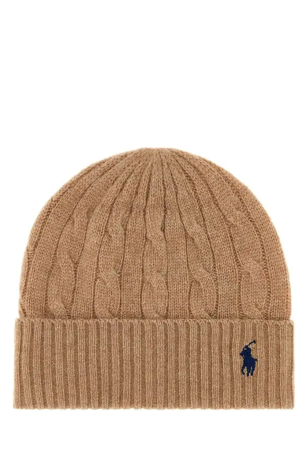 Polo Ralph Lauren Beige Wool Blend Beanie Hat