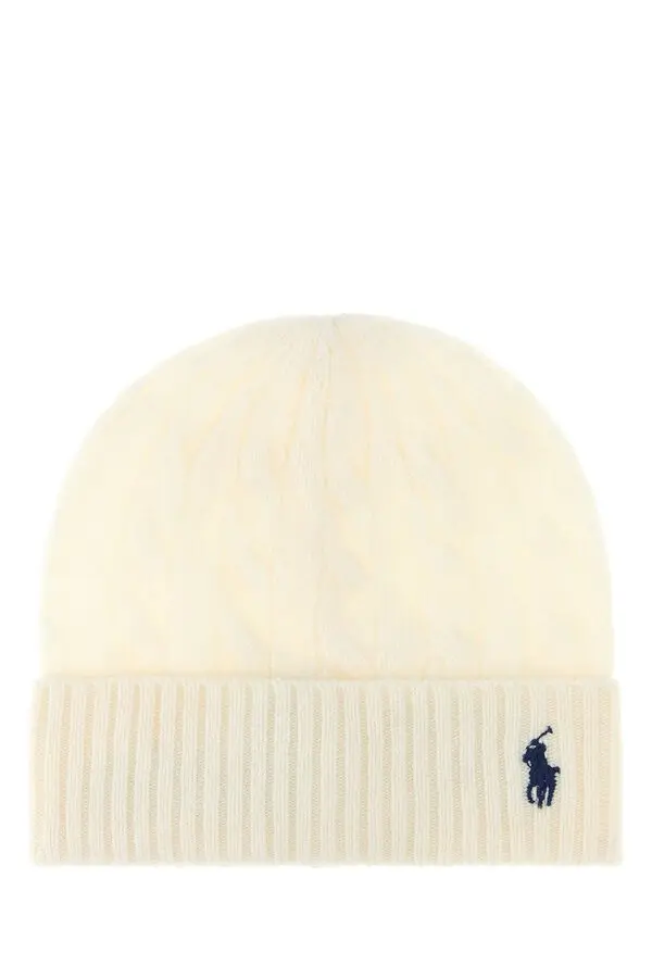 Polo Ralph Lauren Ivory Wool Blend Beanie Hat