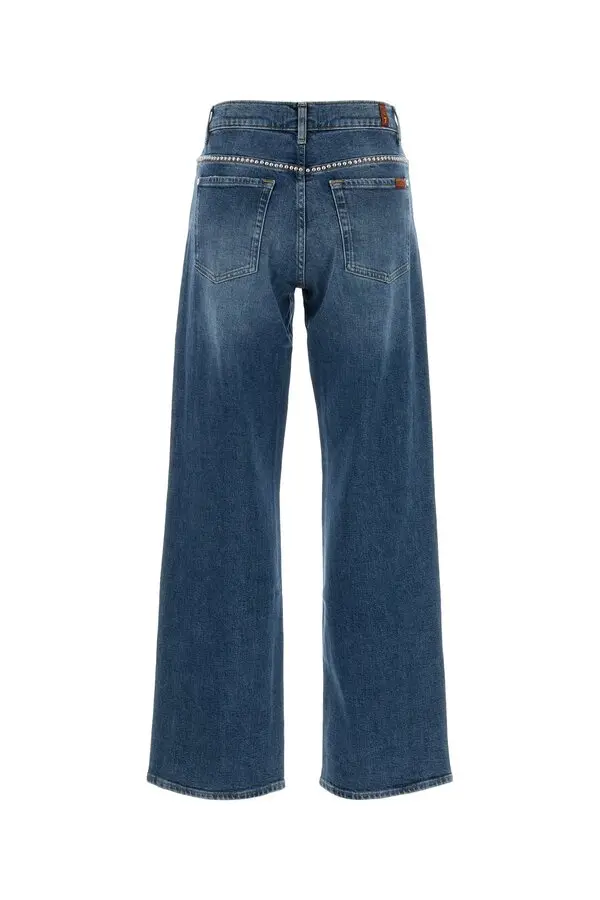 Seven For All Mankind Embellished Stretch Denim Stovepipe Jeans