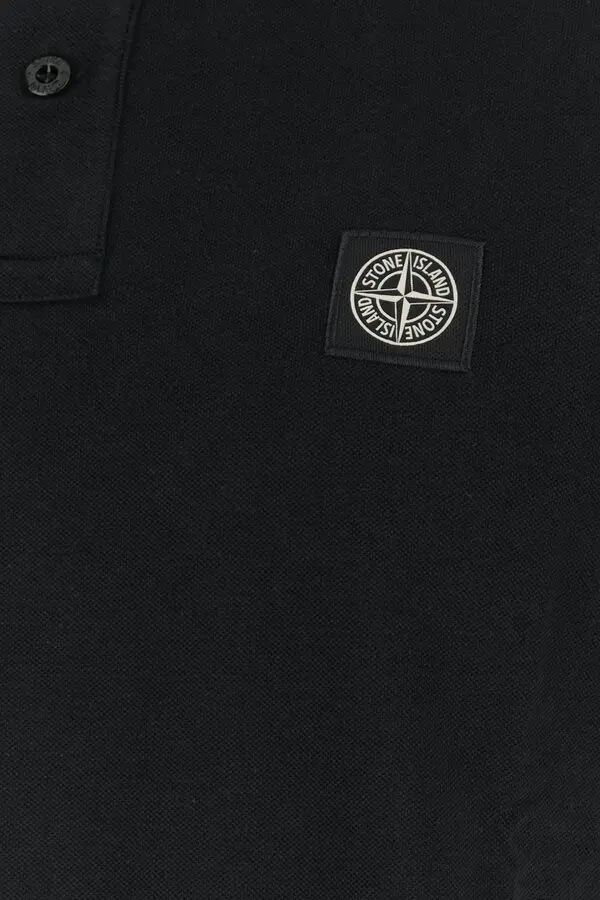 Stone Island Stretch Piquet Polo Shirt - Black