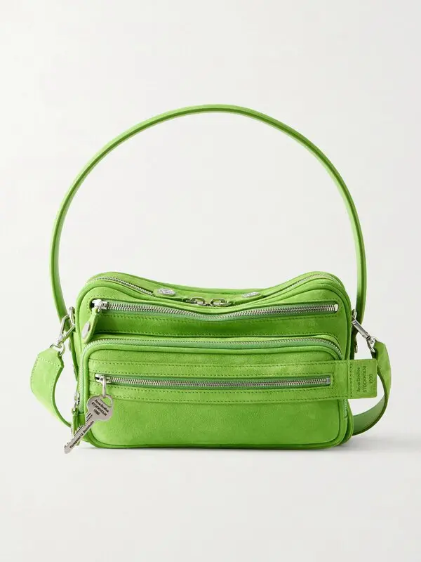 Acne Studios Camera Party Suede Shoulder Bag - Green