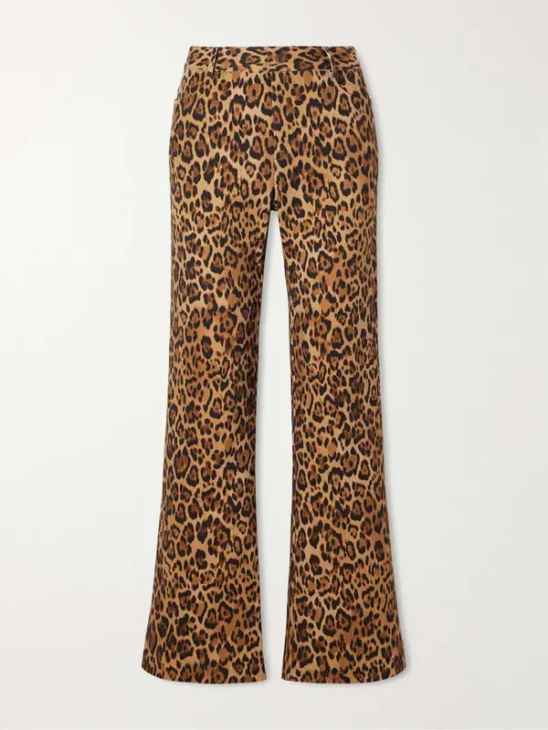 Anna Sui Animal-print Cotton-blend Wide-leg Pants - Leopard Print