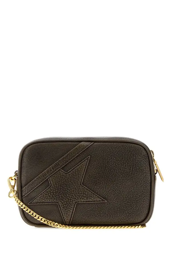 GOLDEN GOOSE Dark Leather Mini Crossbody Bag - Brown