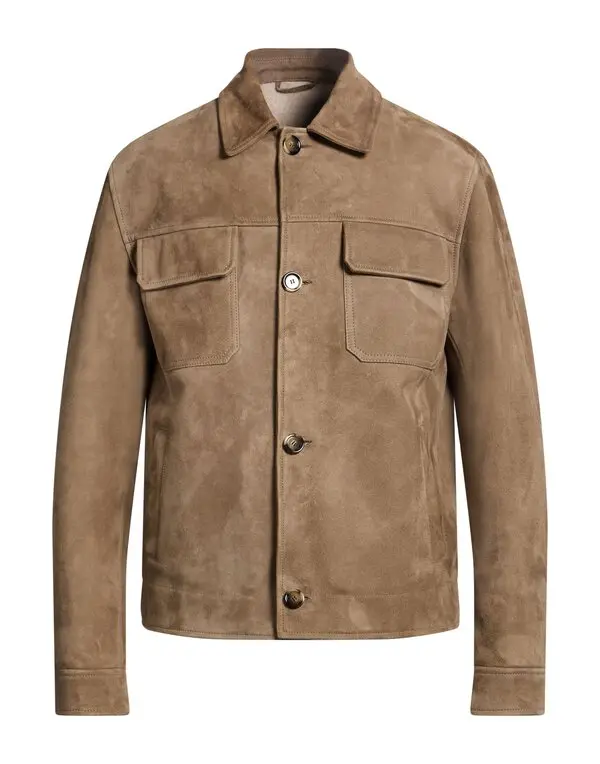 LARDINI Jacket Khaki Size Goat Skin
