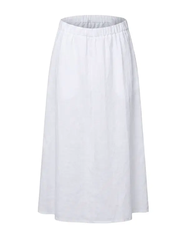 120% Lino Midi Skirt - White