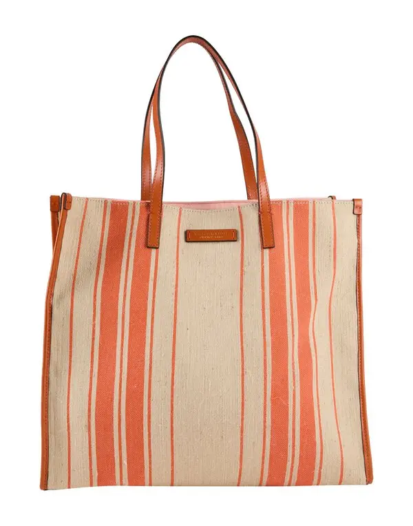 THE BRIDGE Shopper Bag With Leather Trims And Striped Pattern