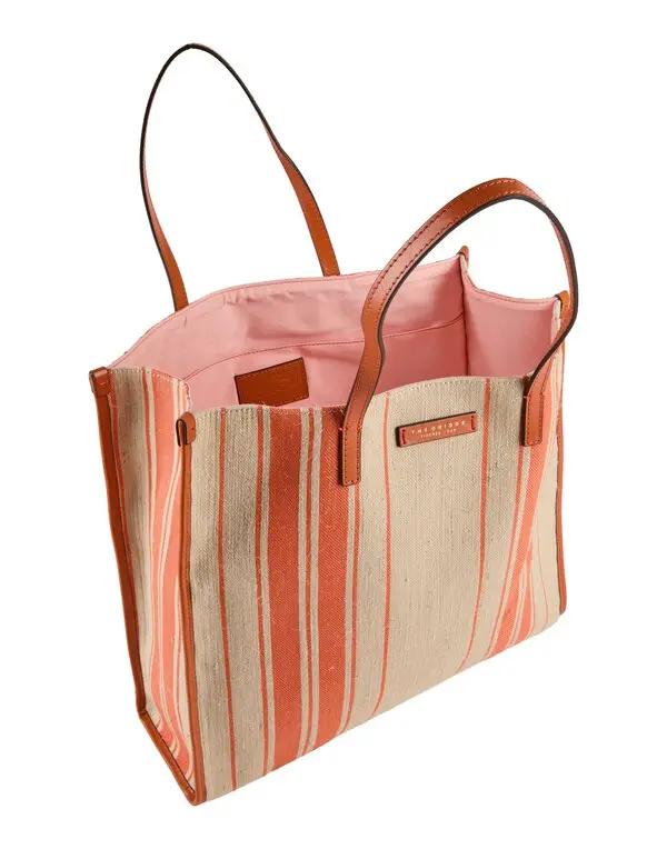 THE BRIDGE Shopper Bag With Leather Trims And Striped Pattern