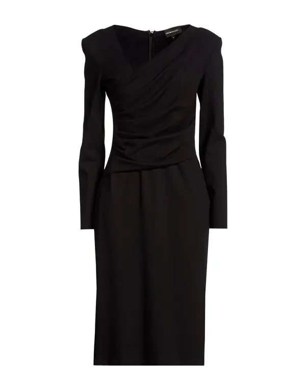 Emporio Armani Midi Dress In Viscose, Polyamide, And Elastane