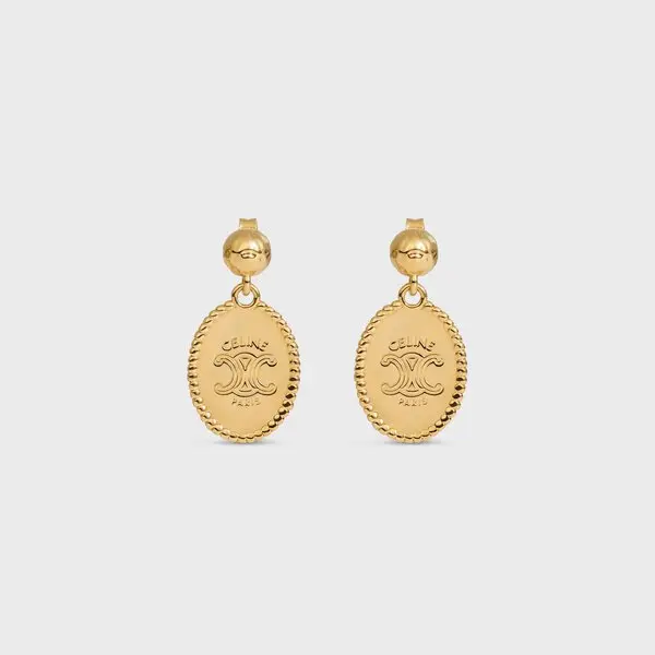 Celine Triomphe Medal Earrings