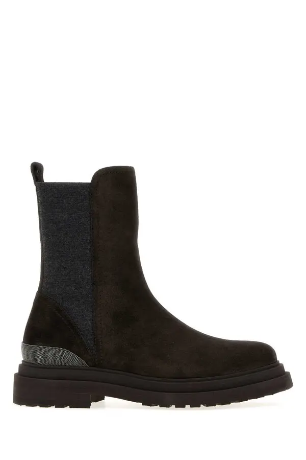 Brunello Cucinelli Suede Chelsea Boots - Brown