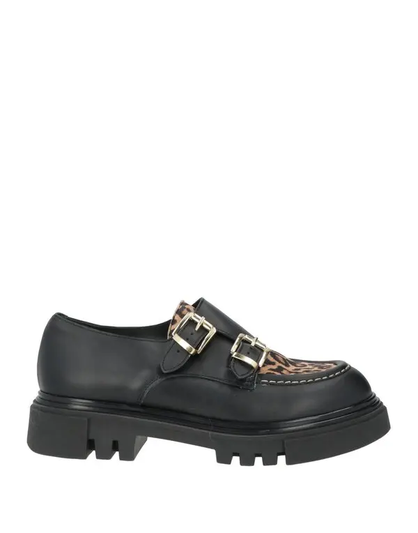 NILA & NILA Leather Loafers With Leopard Print Detail