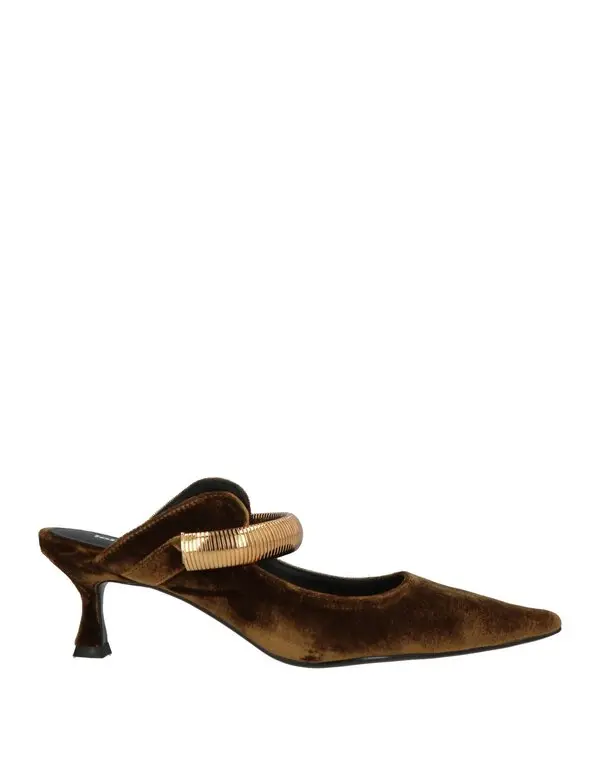 Lola Cruz Mules With Spool Heel - Yellow
