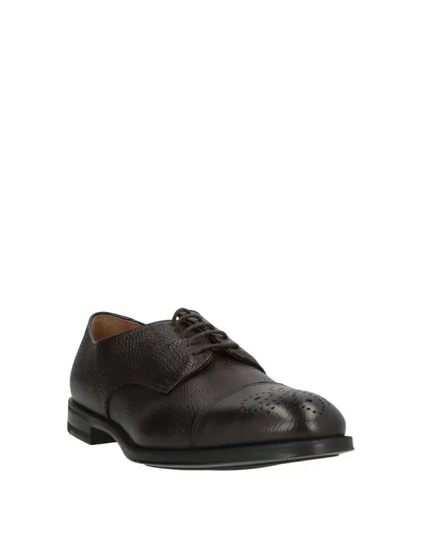 DOUCAL'S Pebbled-leather Derby Shoes - Brown