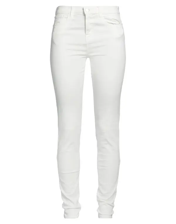 Emporio Armani Cotton, Viscose, And Elastane Skinny Fit Gabardine Pants - Off White