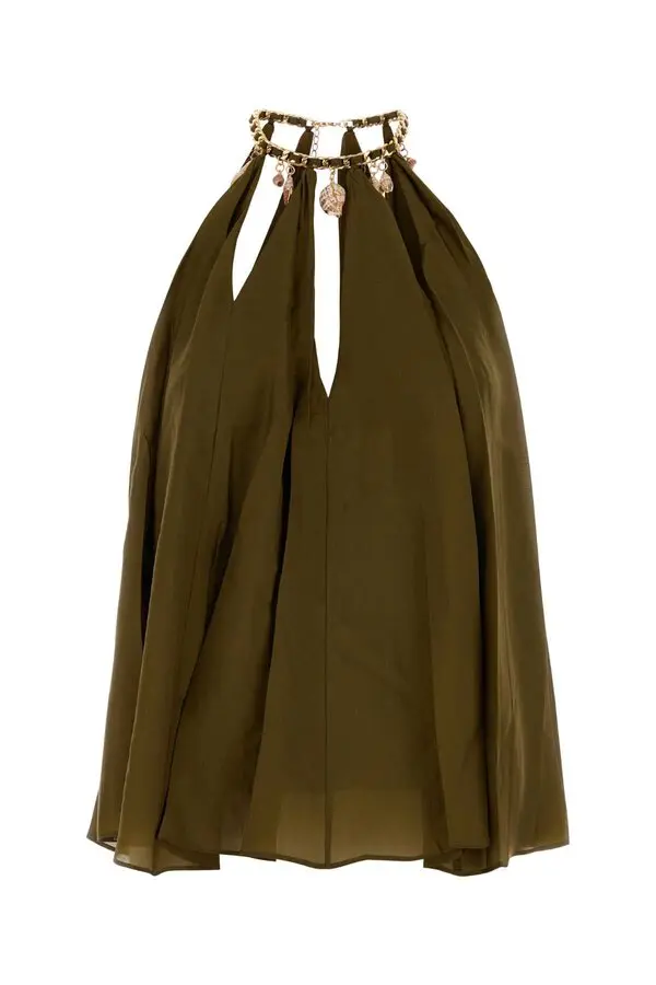 Zimmermann Olive Silk Mahon Blouse