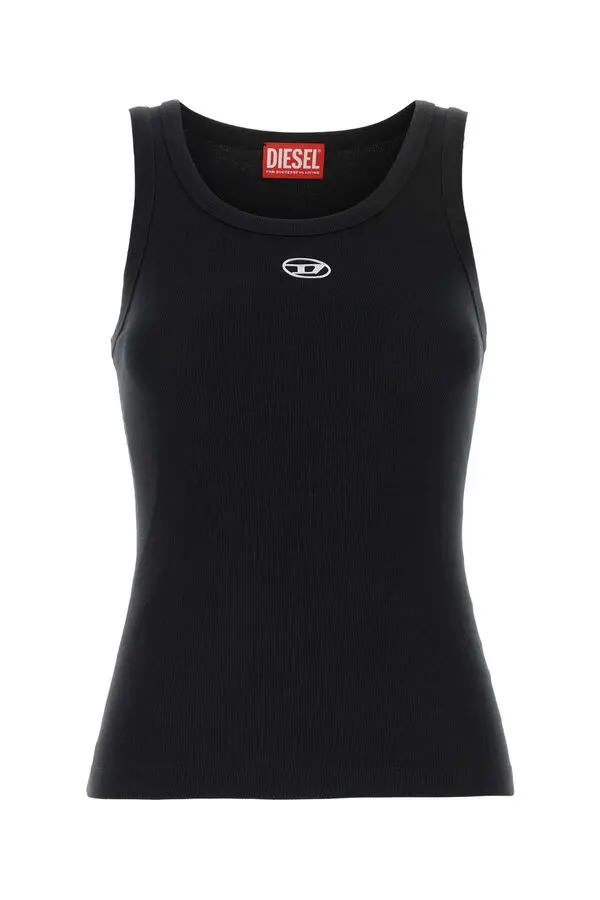 DIESEL® Stretch Cotton Ribbed Tank Top - Black