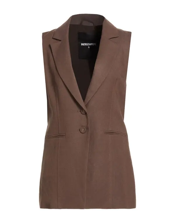 Patrizia Pepe Sleeveless Blazer - Brown