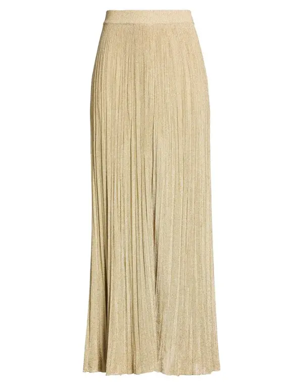 Herno Pleated Metallic Knit Midi Skirt