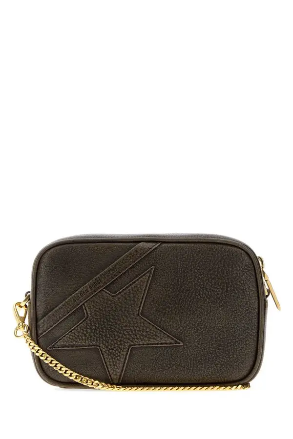 GOLDEN GOOSE Dark Leather Mini Crossbody Bag - Brown