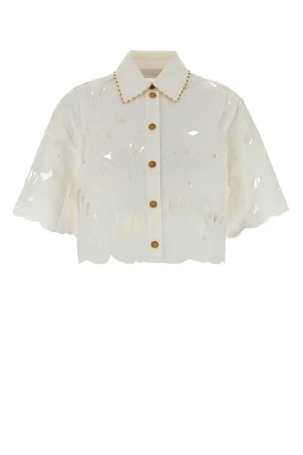 Zimmermann Embroidered Cotton Shirt - White