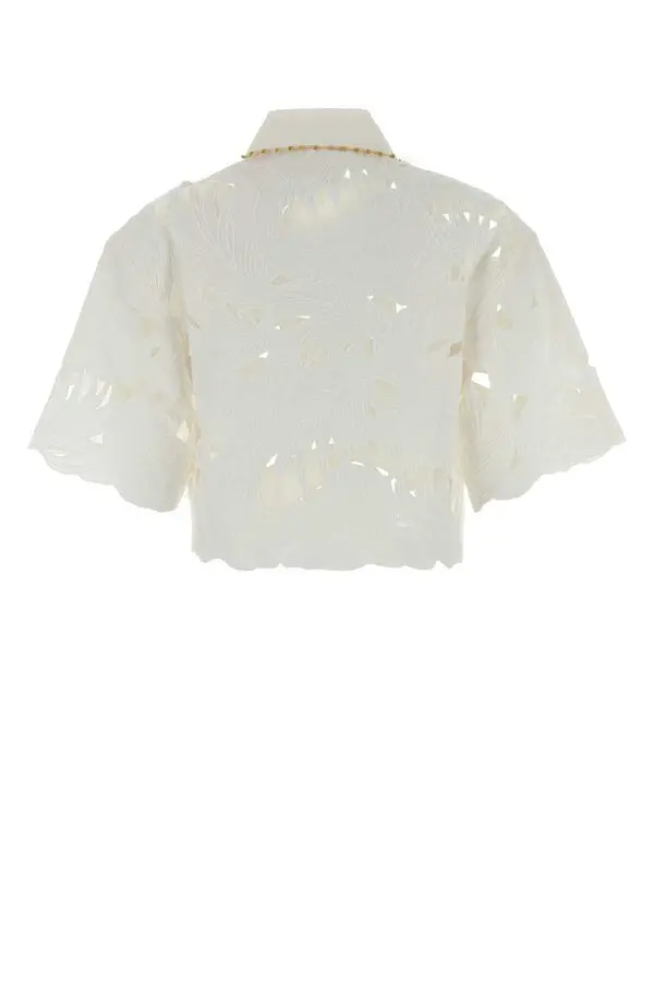 Zimmermann Embroidered Cotton Shirt - White
