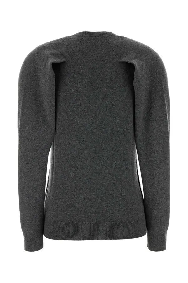 JIL SANDER Dark Grey Cashmere Sweater - Gray