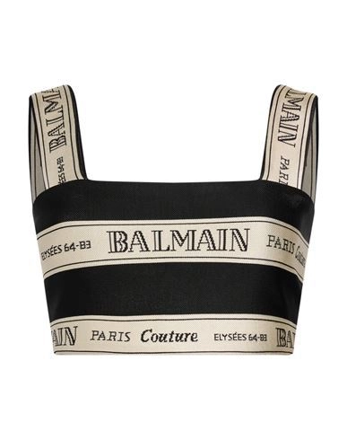 Balmain Top Size Viscose, Polyamide, Elastane - Black