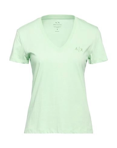 Armani Exchange Light Cotton T-shirt With Crystal Embellishments - Light Green