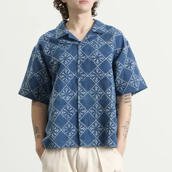 STORY MFG. Hand Block Printed Greetings Shirt