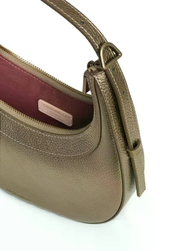 COCCINELLE Mini Whisper Metallic Leather Tote Bag