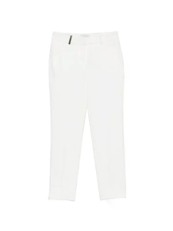 Peserico Cropped Slim-fit Trousers - White